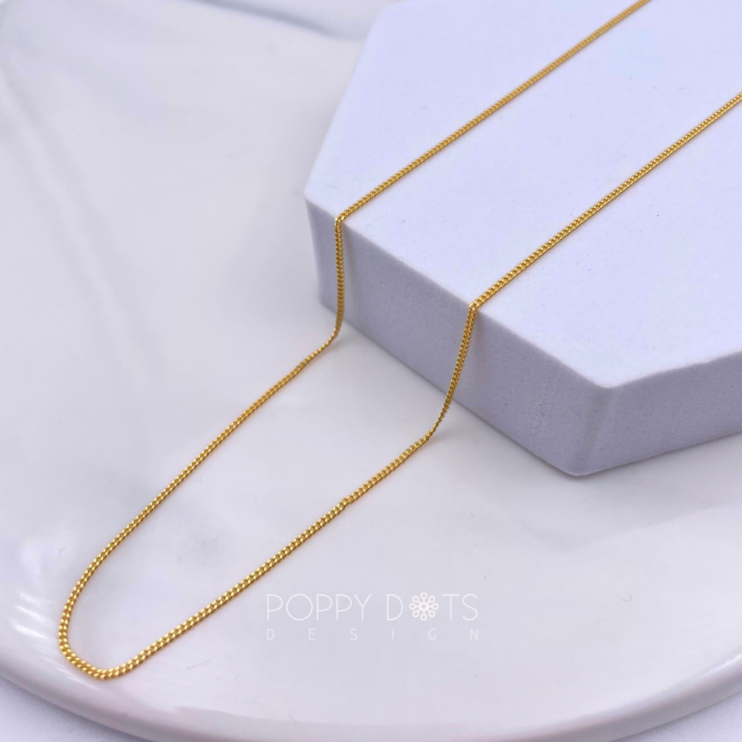 Gold Plated Sterling Silver 45 cm Chain – Stylish & Versatile – Poppy ...