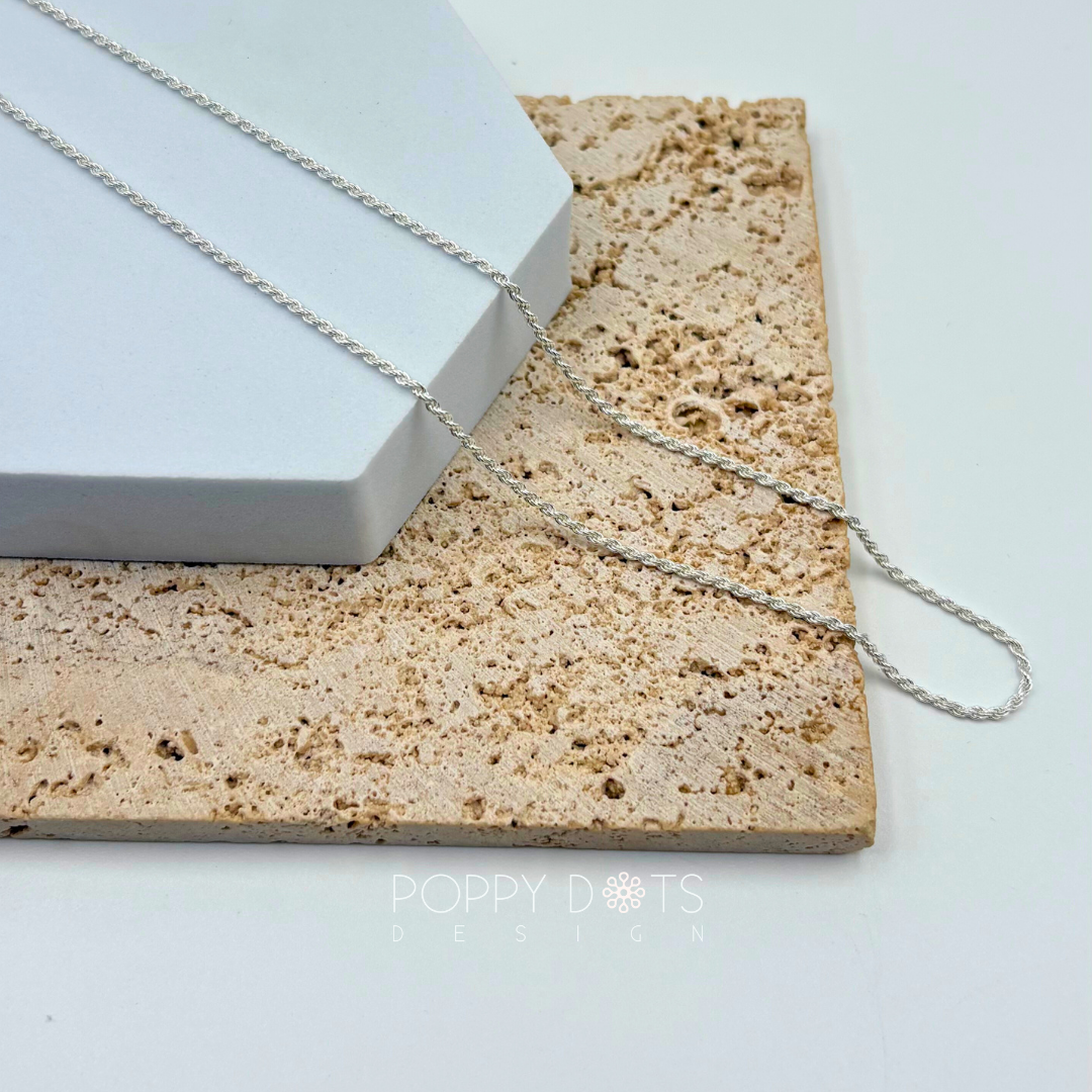 Sterling Silver 45 cm Rope Chain – Poppy Dots Design